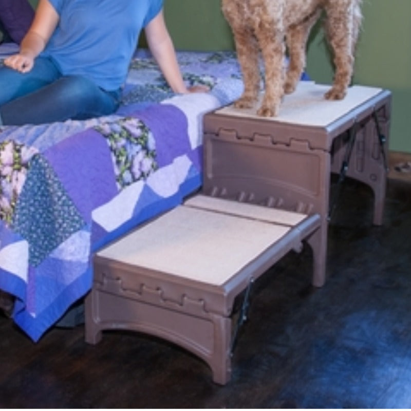 Pet Gear, Foldable Stair, Chocolate - Cap. 350lbs. [Free-Standing]
